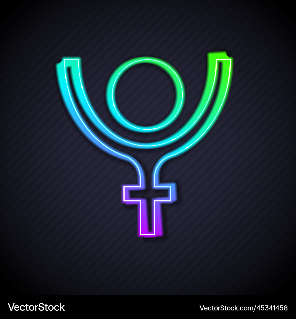 Glowing neon line ancient astrological symbol Vector Image