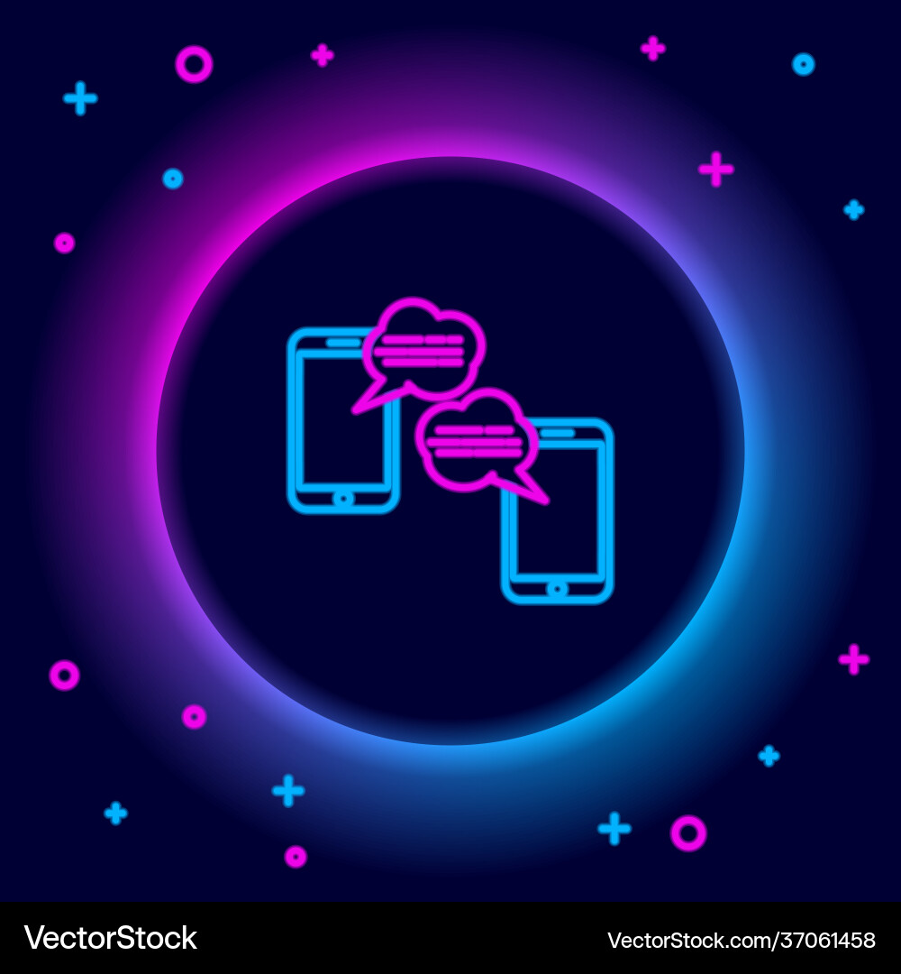 Glowing neon line new chat messages notification Vector Image