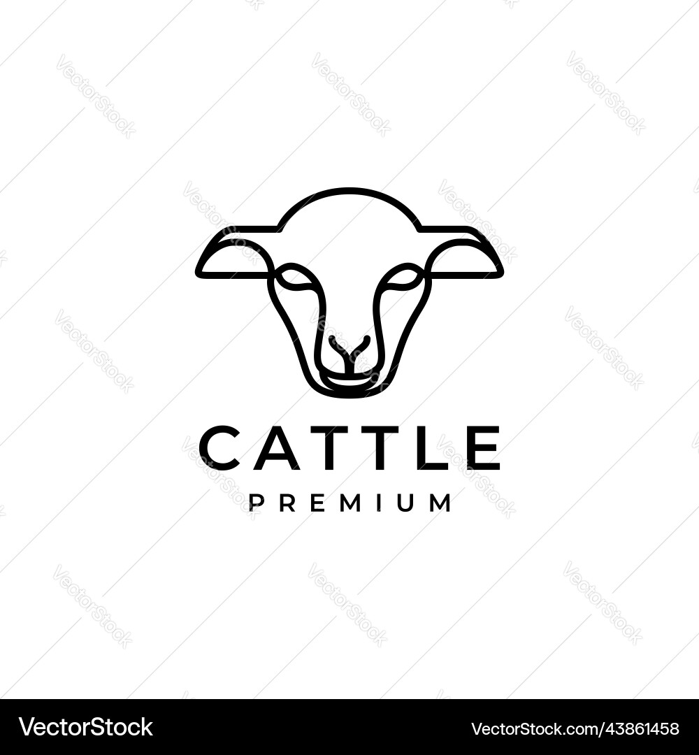 Head she goat logo design minimal Royalty Free Vector Image