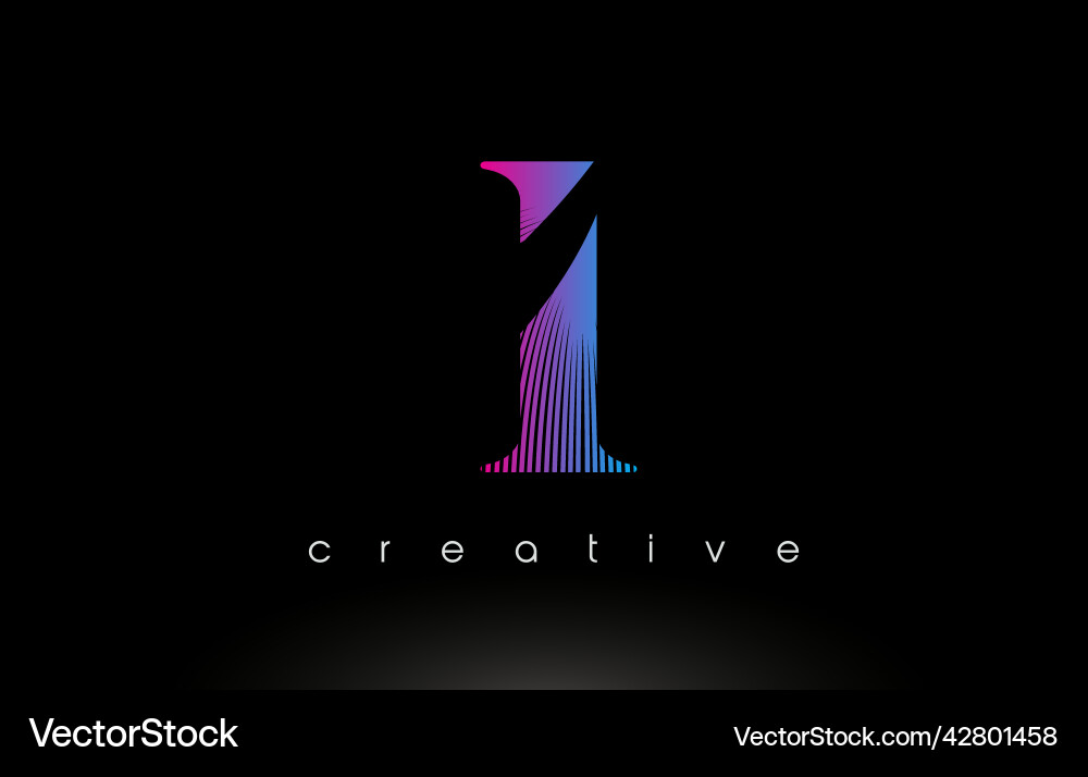 I logo design with multiple lines and purple blue Vector Image