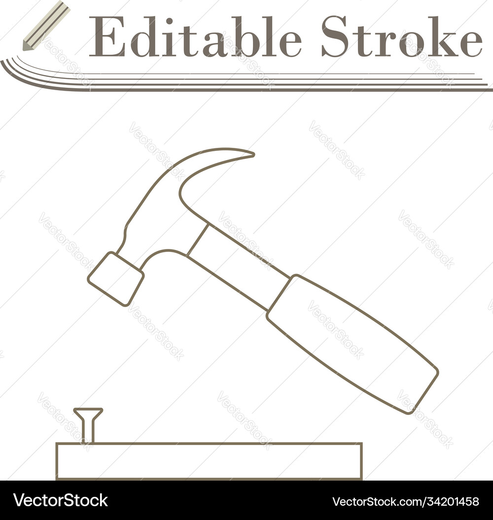 Icon hammer beat to nail Royalty Free Vector Image