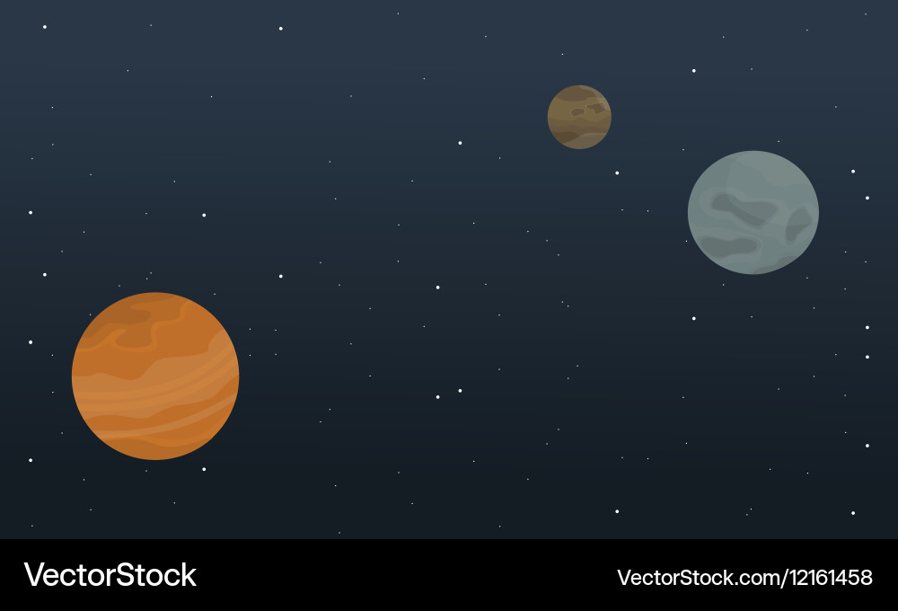 In outer space of landscape Royalty Free Vector Image