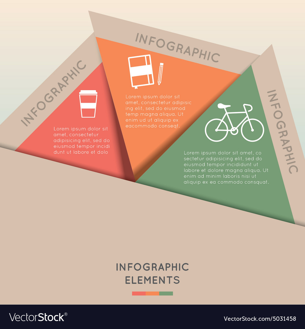 Infographic Elements in Triangle Shape Royalty Free Vector