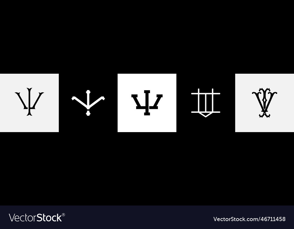 Initial letters iv monogram logo design bundle Vector Image