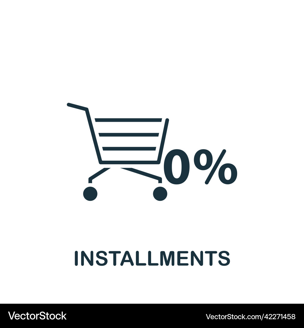 Installments icon monochrome simple banking icon Vector Image