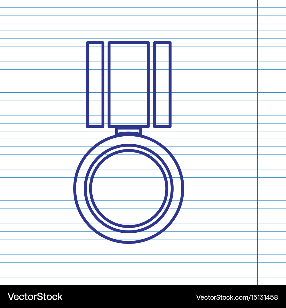 Medal sign navy line icon Royalty Free Vector Image
