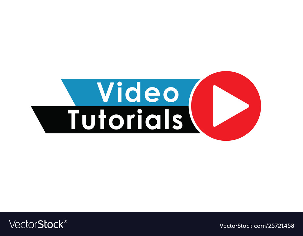 Play video tutorials education button concept Vector Image