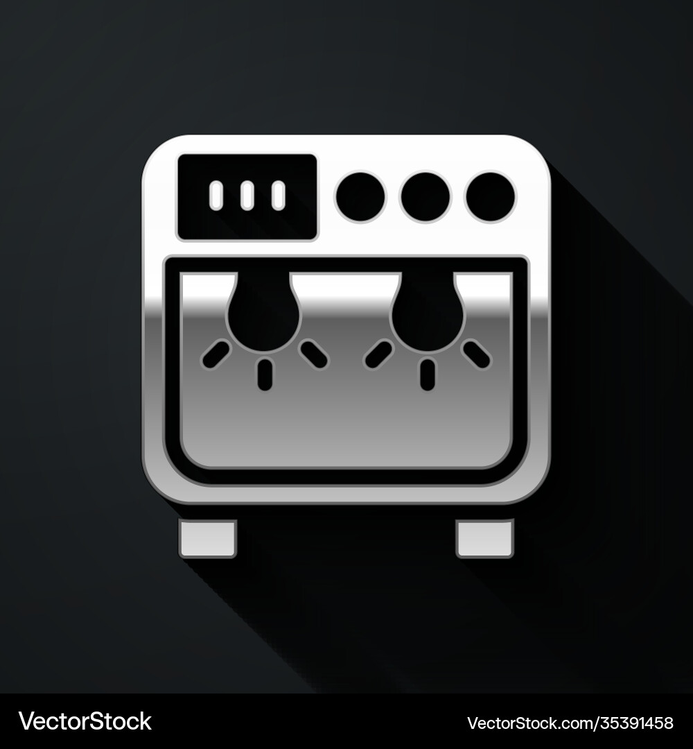 Silver biosafety box icon isolated on black Vector Image