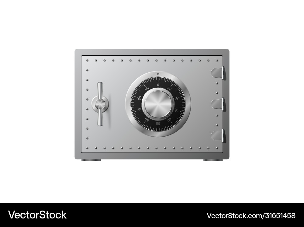 Steel safe with combination lock isolated Vector Image