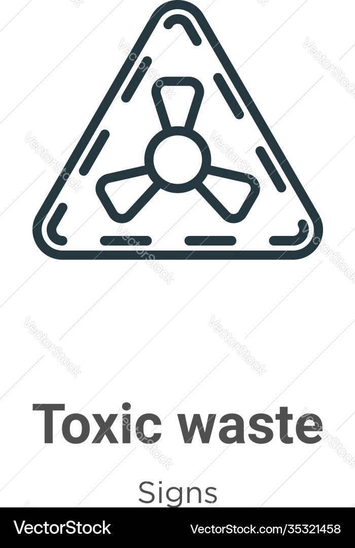 Toxic waste outline icon thin line black Vector Image