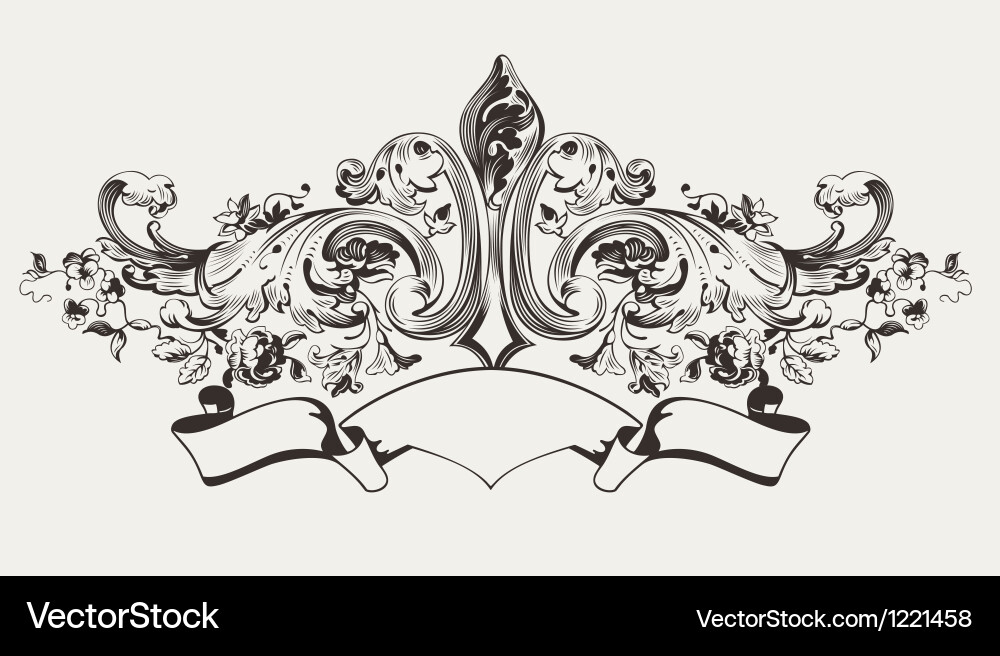 Vintage high ornate banner text Royalty Free Vector Image