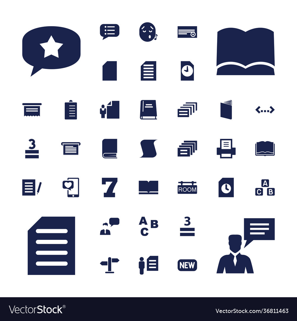 37 text icons Royalty Free Vector Image - VectorStock