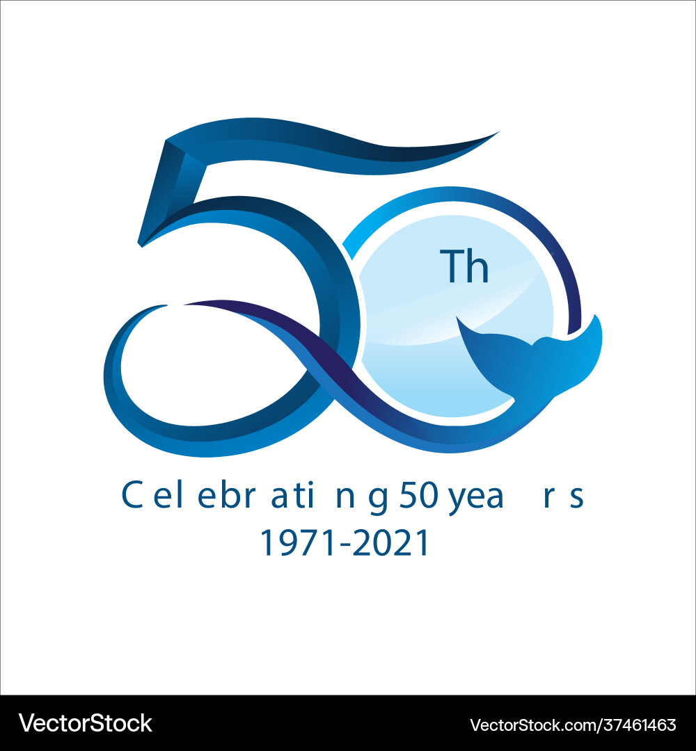 50 th simple logo designs modern for birthday Vector Image