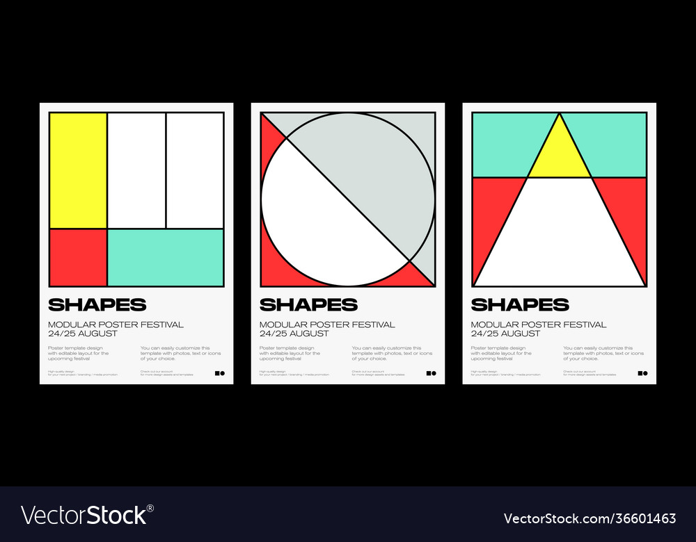 Abstract line shapes modern poster design Vector Image