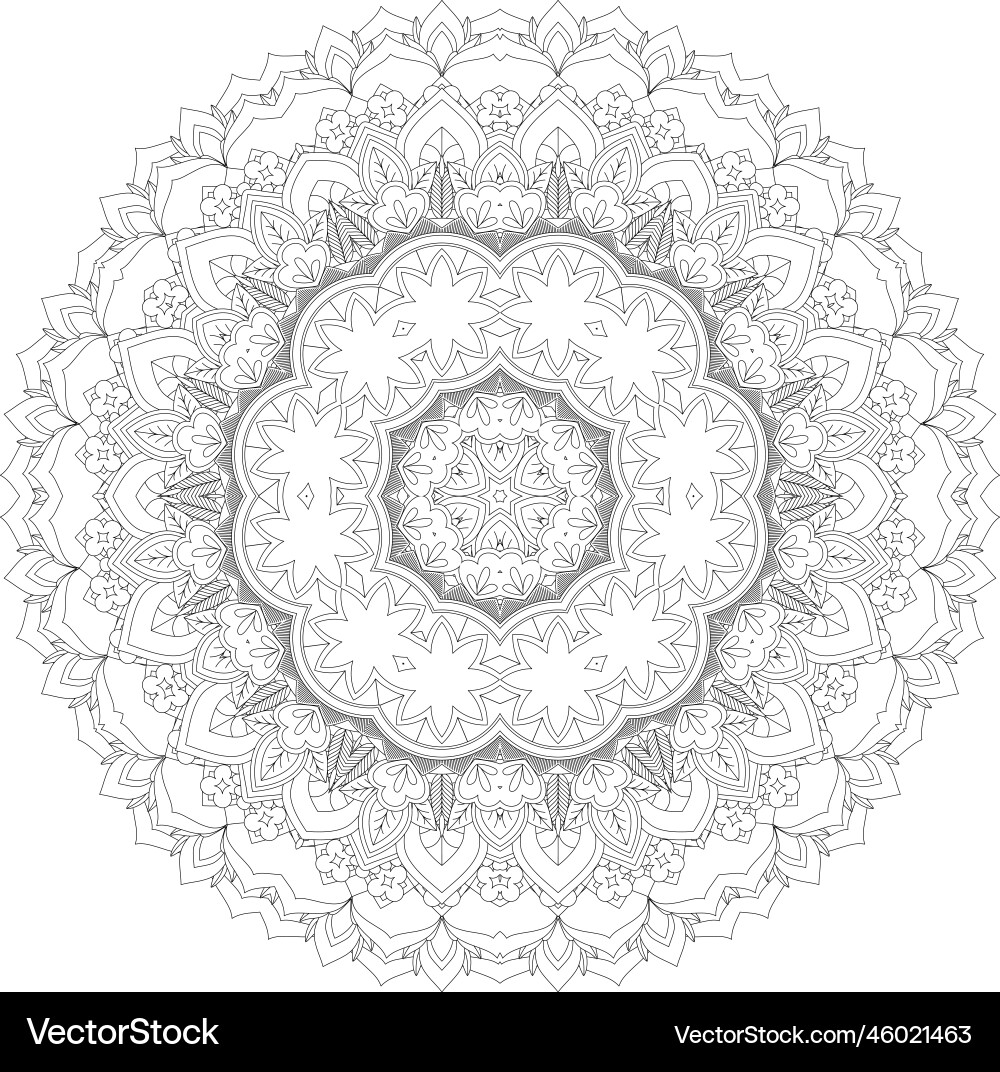 Coloring book page mandala pattern mandala Vector Image