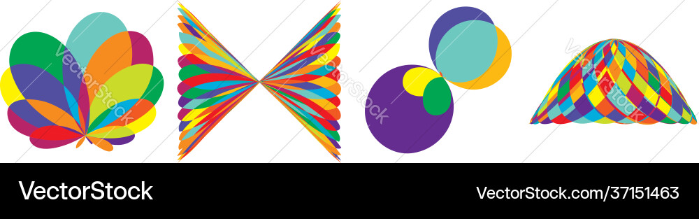 Curvy random vibrant colourful abstract shapes Vector Image