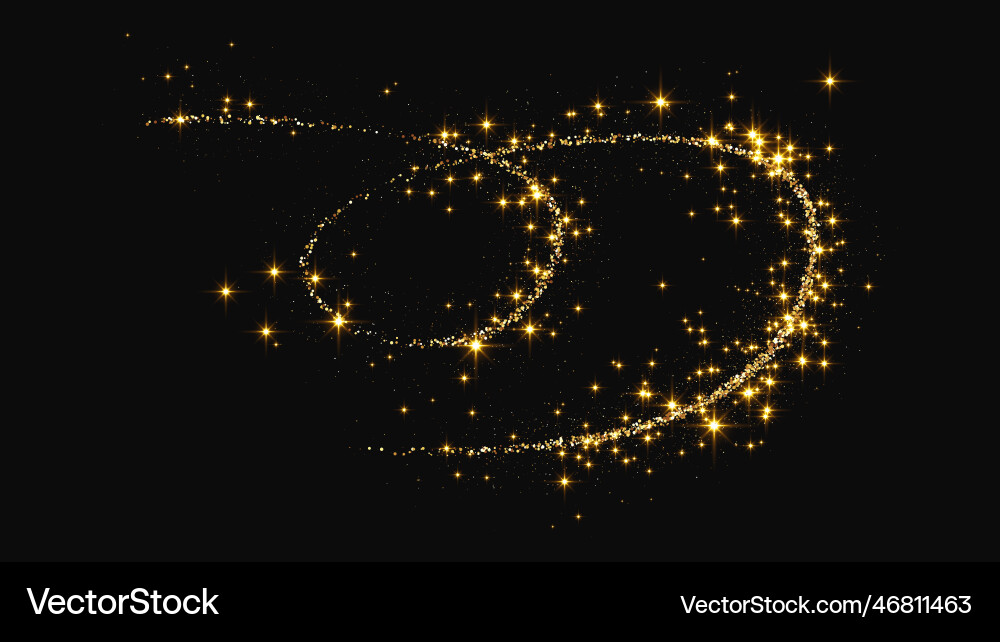 Gold glittering confetti wave and stardust Vector Image
