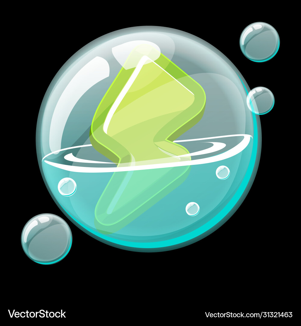 Green energy icon in a soap bubble Royalty Free Vector Image
