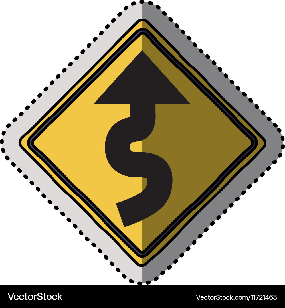 Isolated yellow road sign design Royalty Free Vector Image