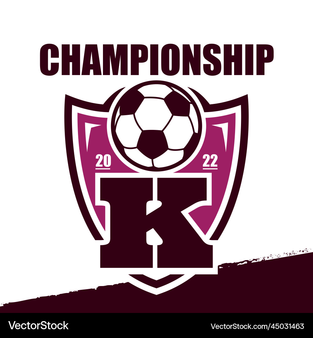 Letter k soccer team logo design template Vector Image