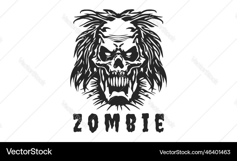 Logo black and white scary horrible skeleton Vector Image