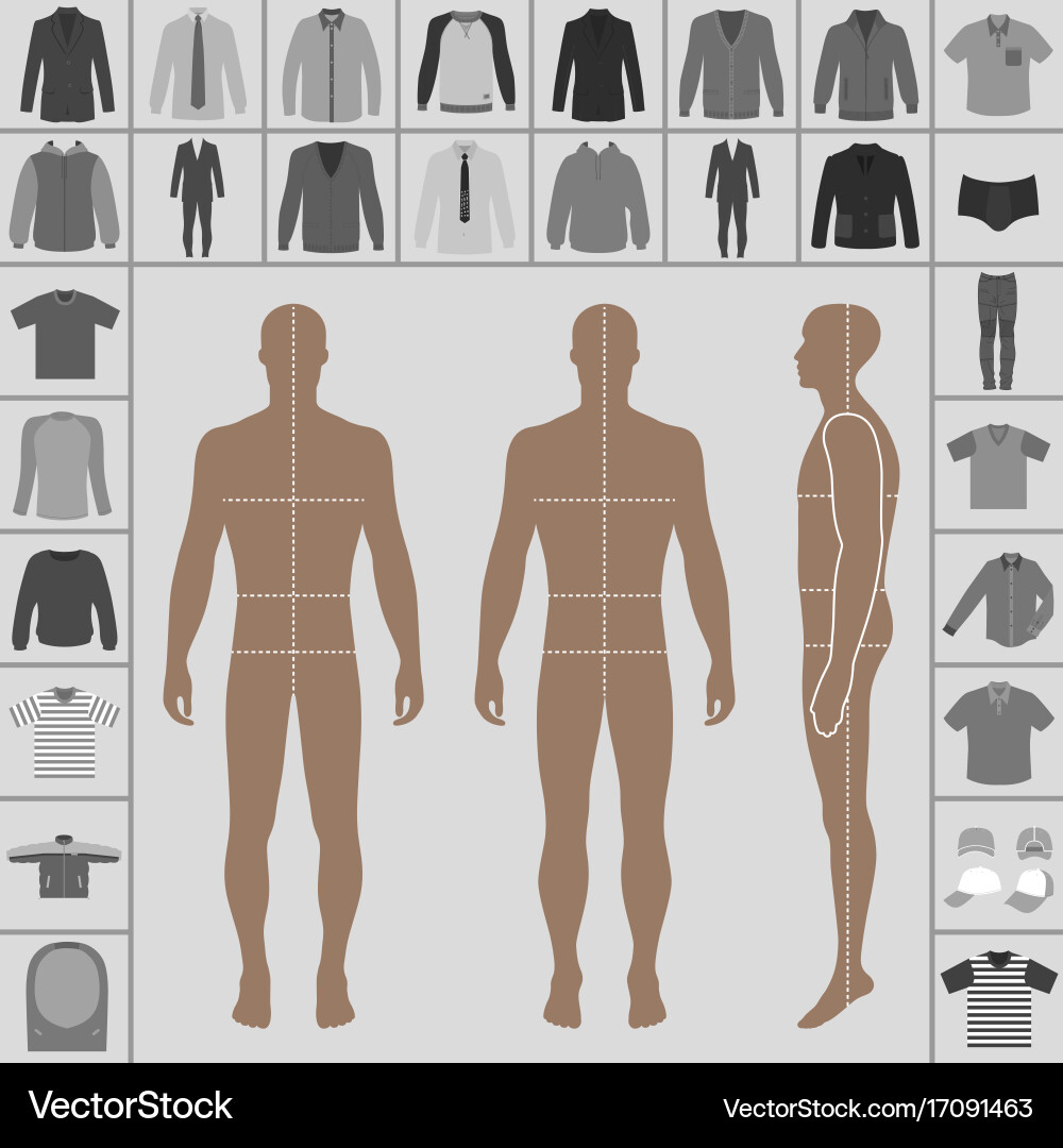 Man clothing set Royalty Free Vector Image - VectorStock