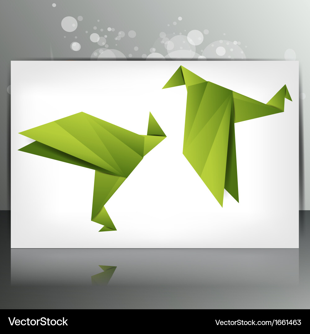 Origami paper bird on abstract background Vector Image