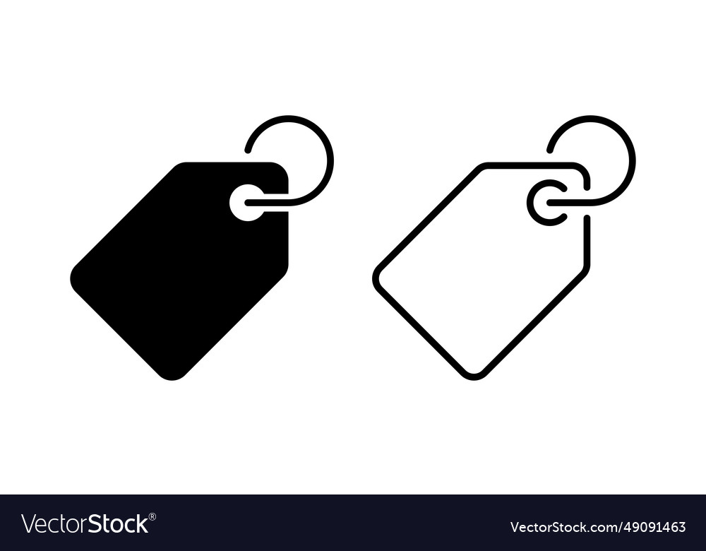 Price tag icon full black and white Royalty Free Vector