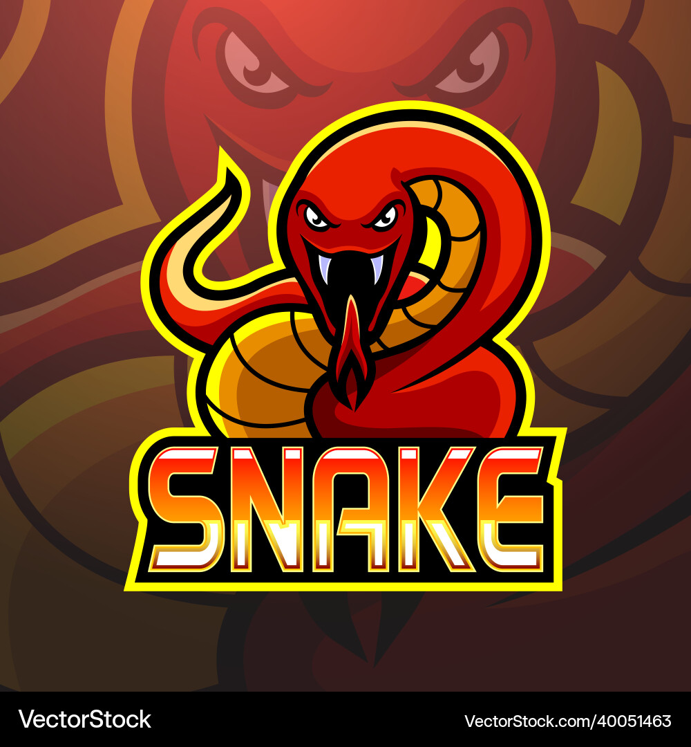 Snake esport logo mascot design Royalty Free Vector Image