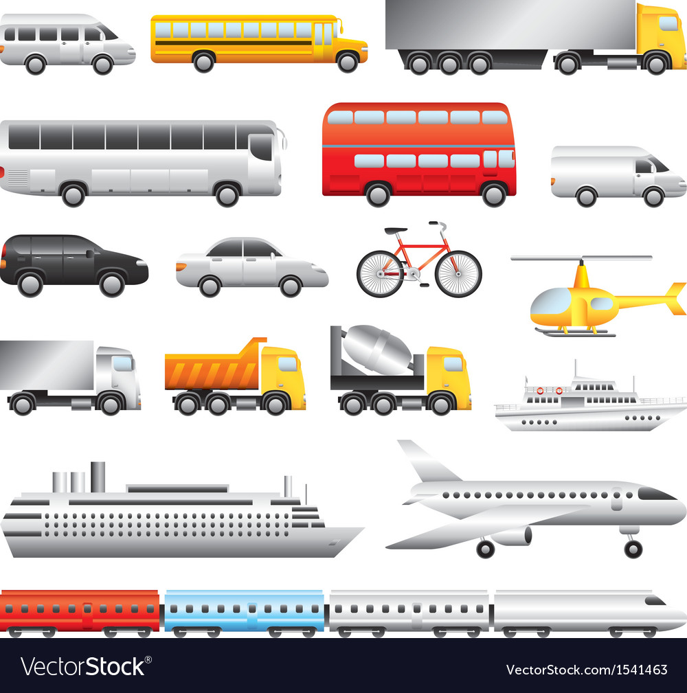 Transport set Royalty Free Vector Image - VectorStock Transport set Royalty Free Vector Image - VectorStock