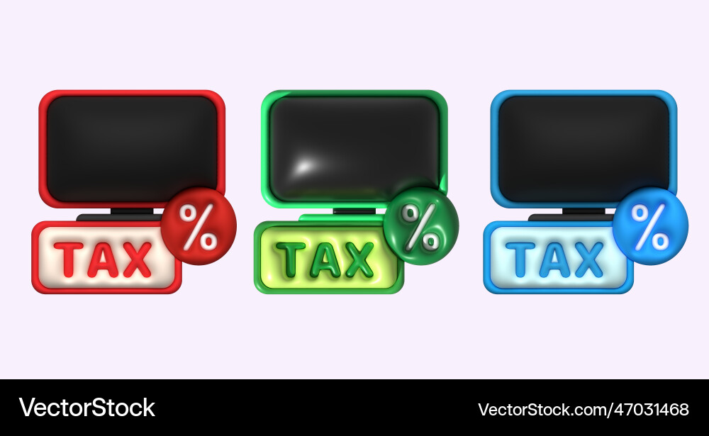 3d perform tax and financial transactions Vector Image