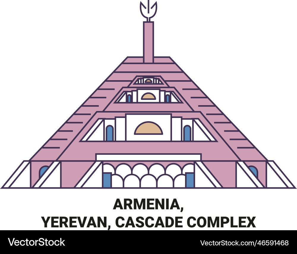 Armenia yerevan cascade complex travel landmark Vector Image