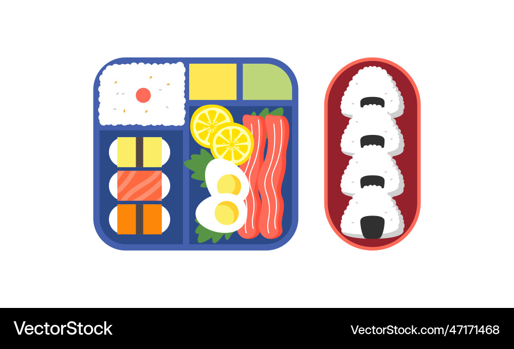 Bento box logo japanese lunch box Royalty Free Vector Image