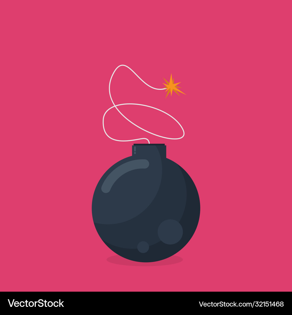Bomb concept in flat style isolated on color Vector Image