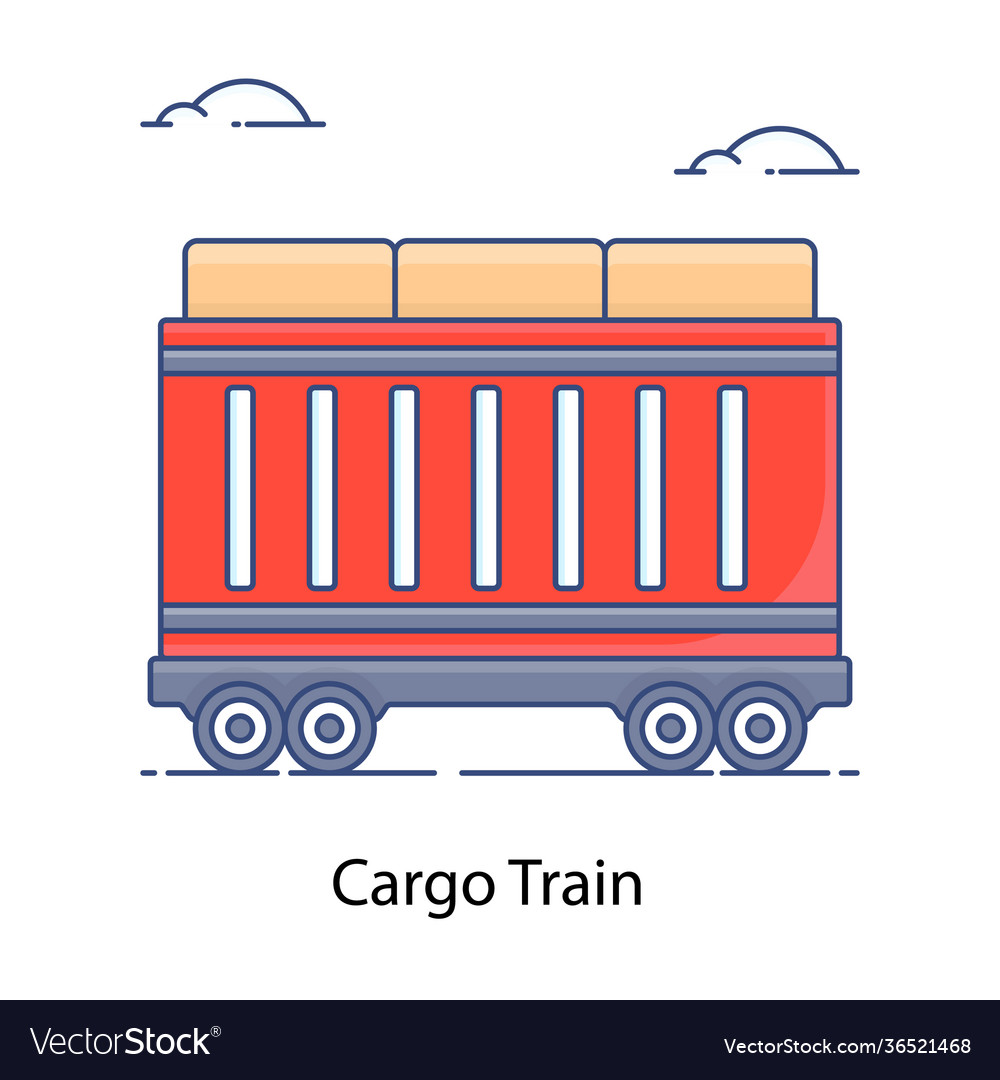Cargo train Royalty Free Vector Image - VectorStock