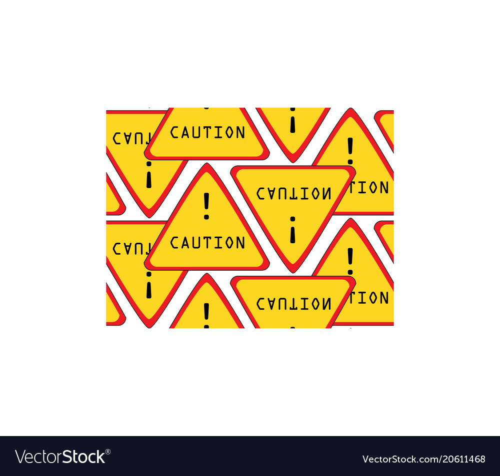 Caution sign pattern seamless Royalty Free Vector Image