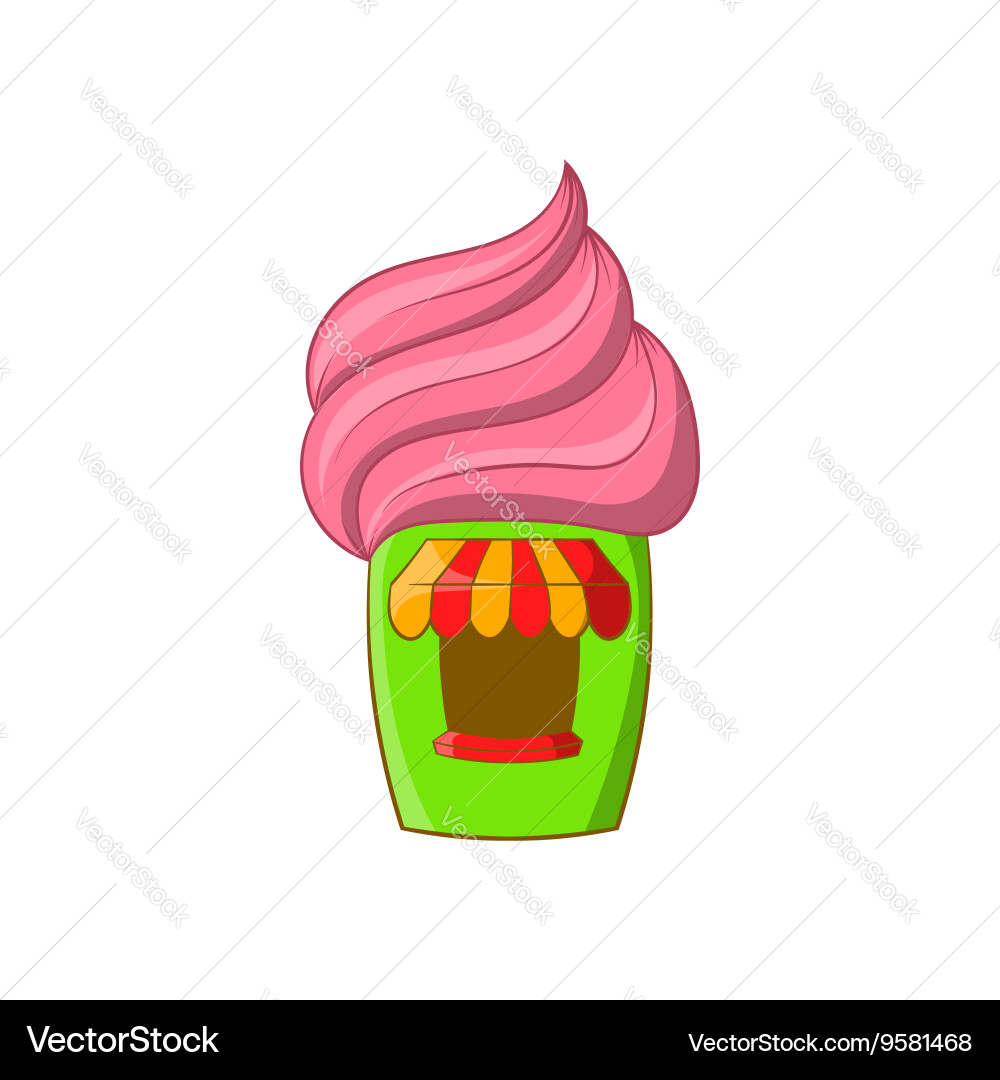 Cupcake house icon cartoon style Royalty Free Vector Image