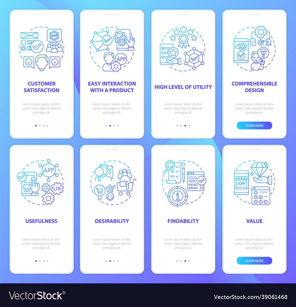 Developing product onboarding mobile app page Vector Image