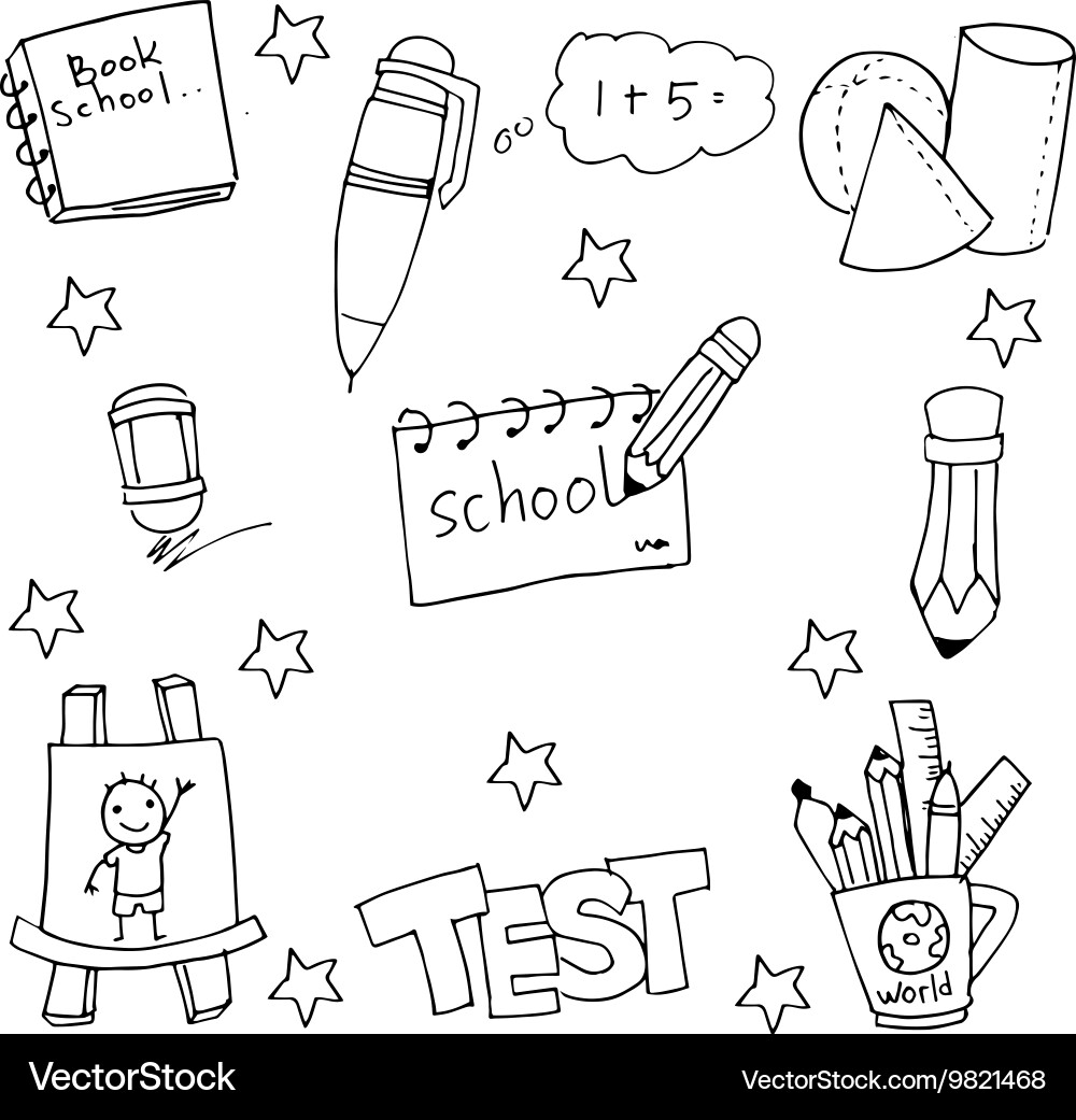 Doodle of school hand draw Royalty Free Vector Image