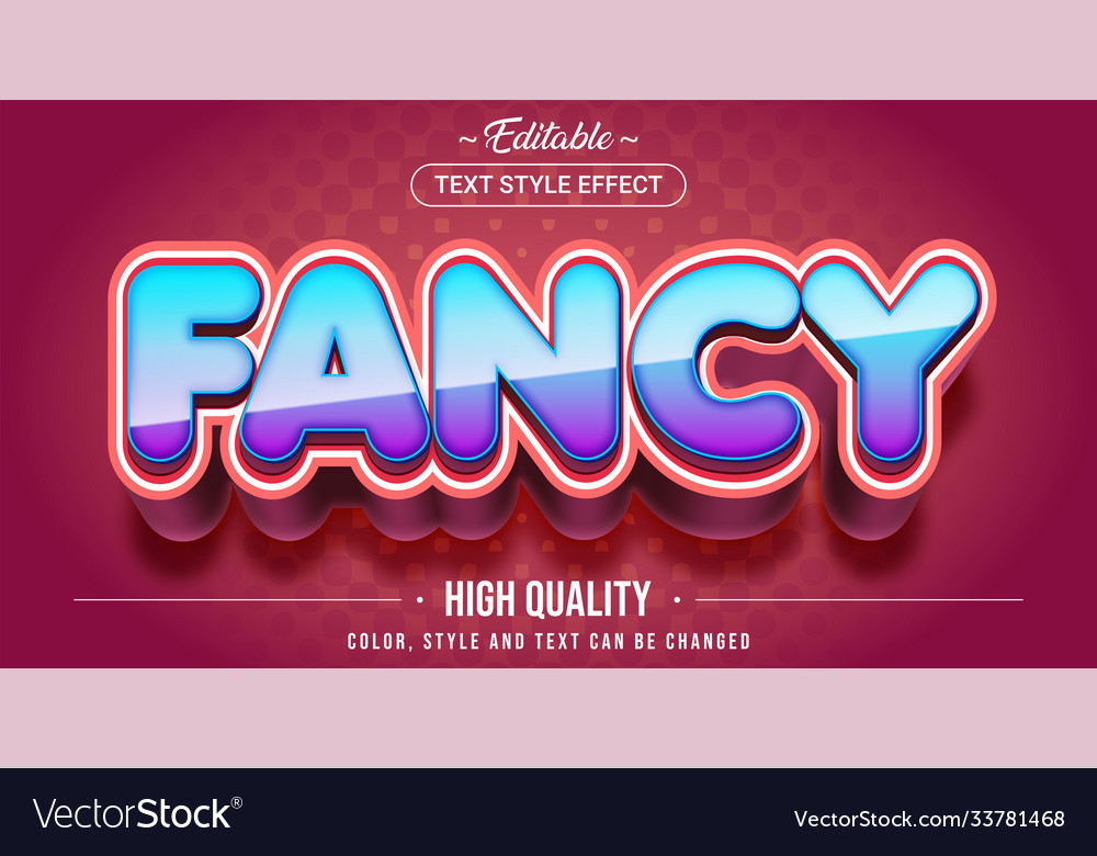 Editable text style effect - fancy theme Vector Image