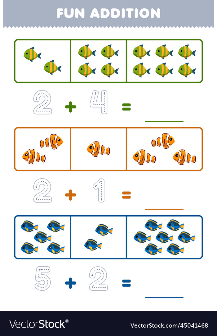 Education game for children fun addition Vector Image