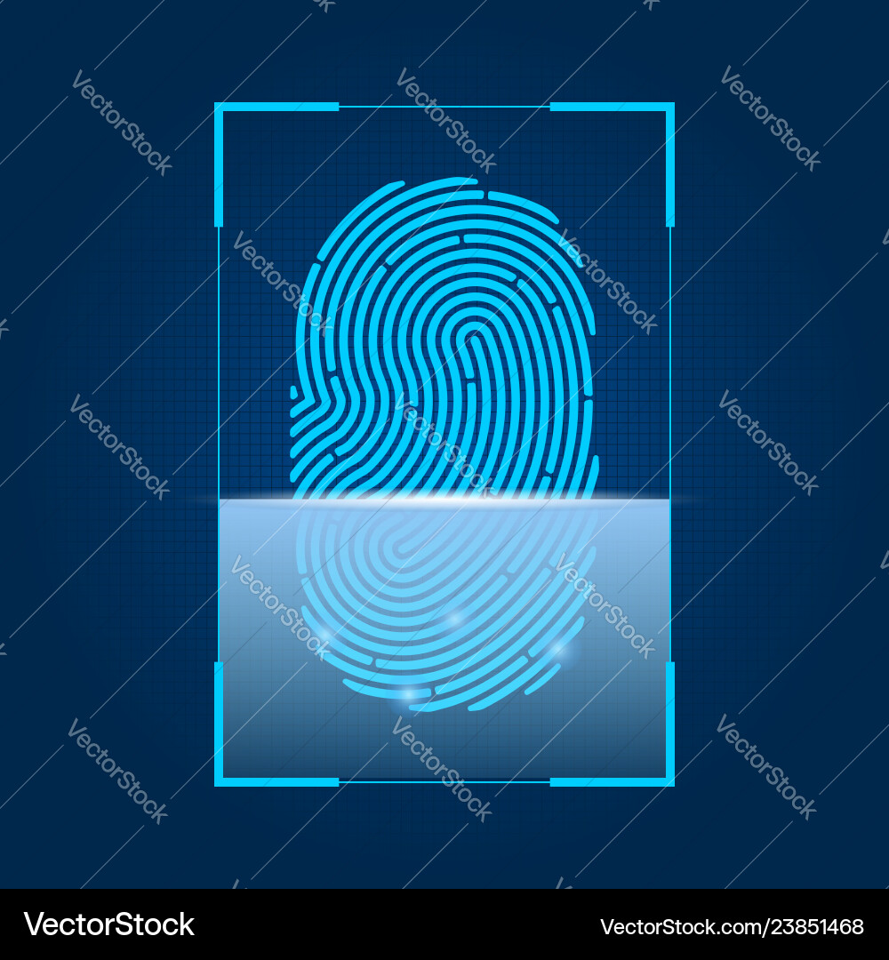 Fingerprint scanning concept of security digital Vector Image