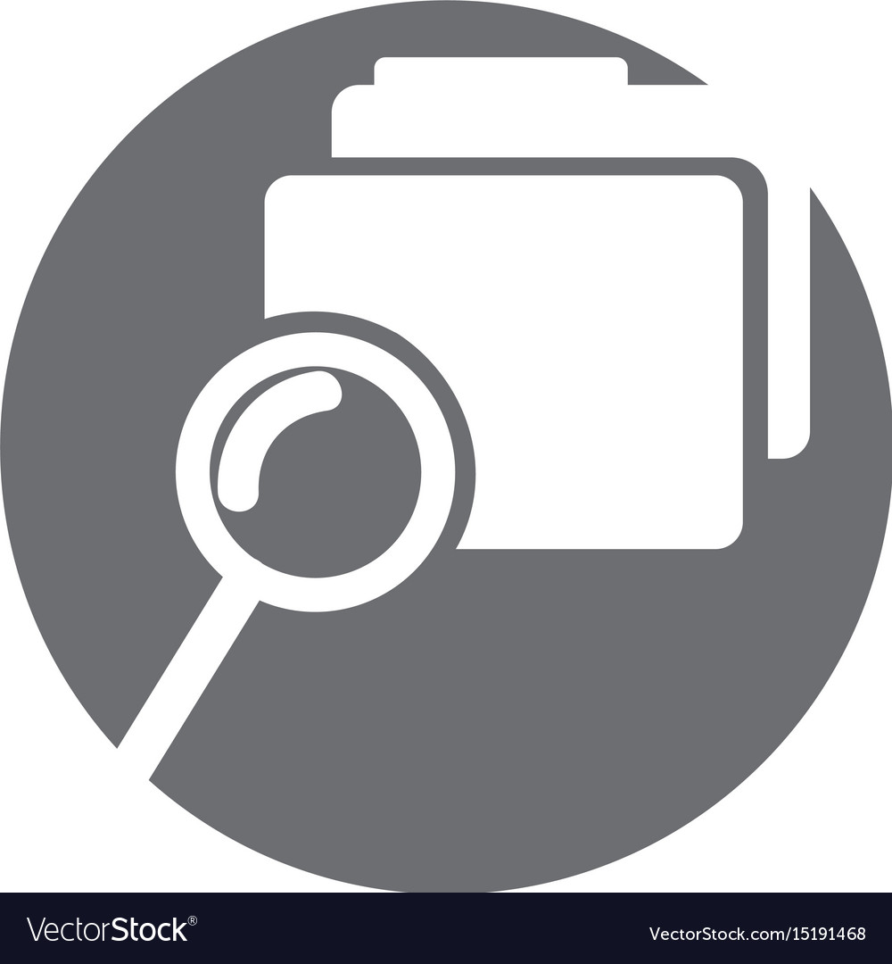 Folder file with magnifying glass isolated icon Vector Image