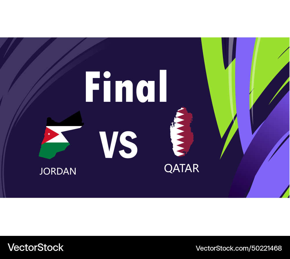 Jordanie and qatar match final map flags asian Vector Image