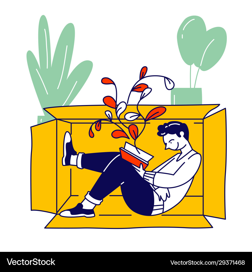 Social anxiety concept lonely introvert man Vector Image