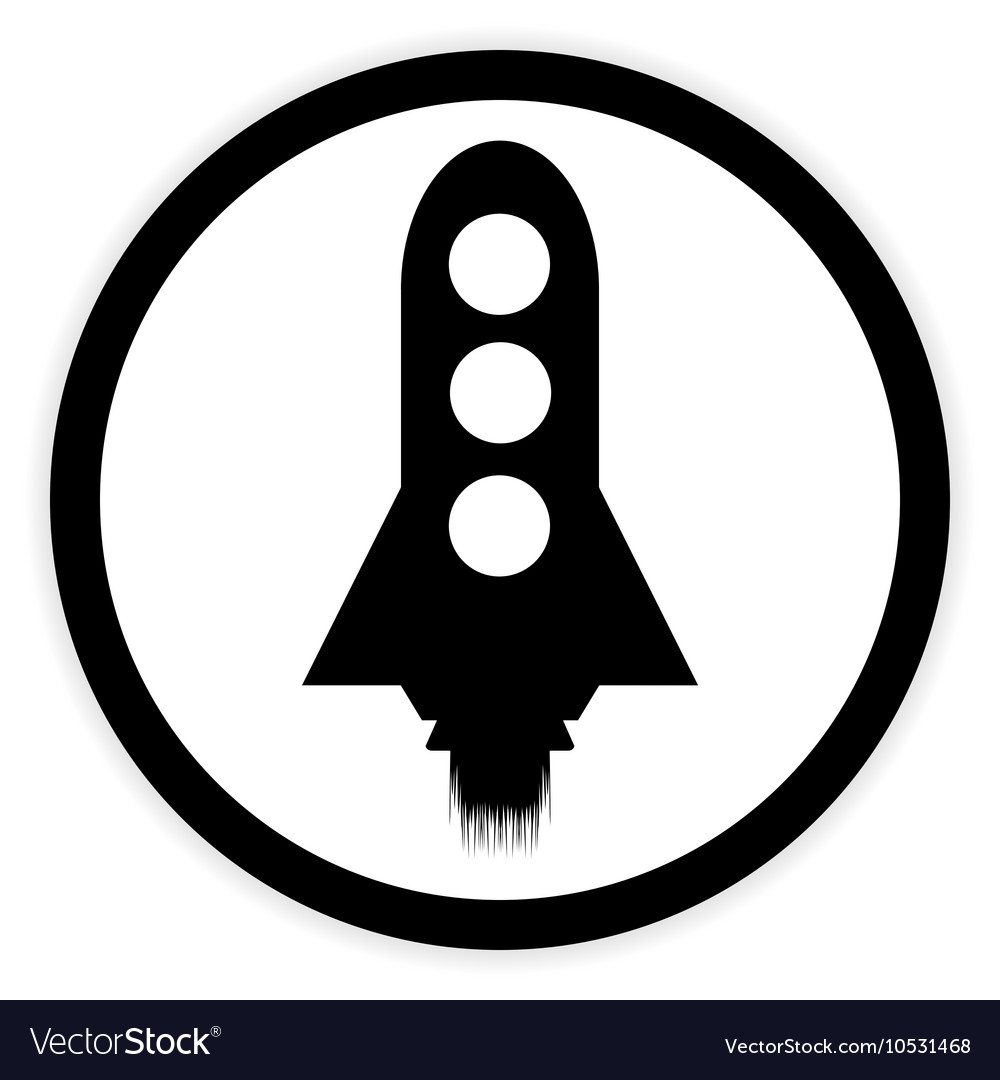 Starting rocket button Royalty Free Vector Image
