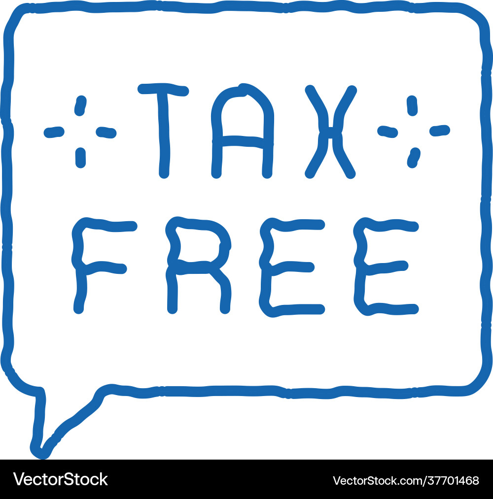 Tax free doodle icon hand drawn Royalty Free Vector Image