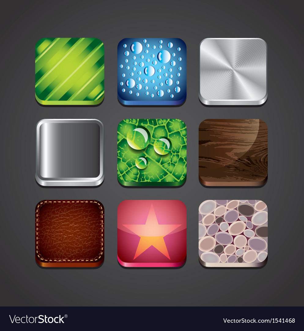 Textures apps set Royalty Free Vector Image - VectorStock