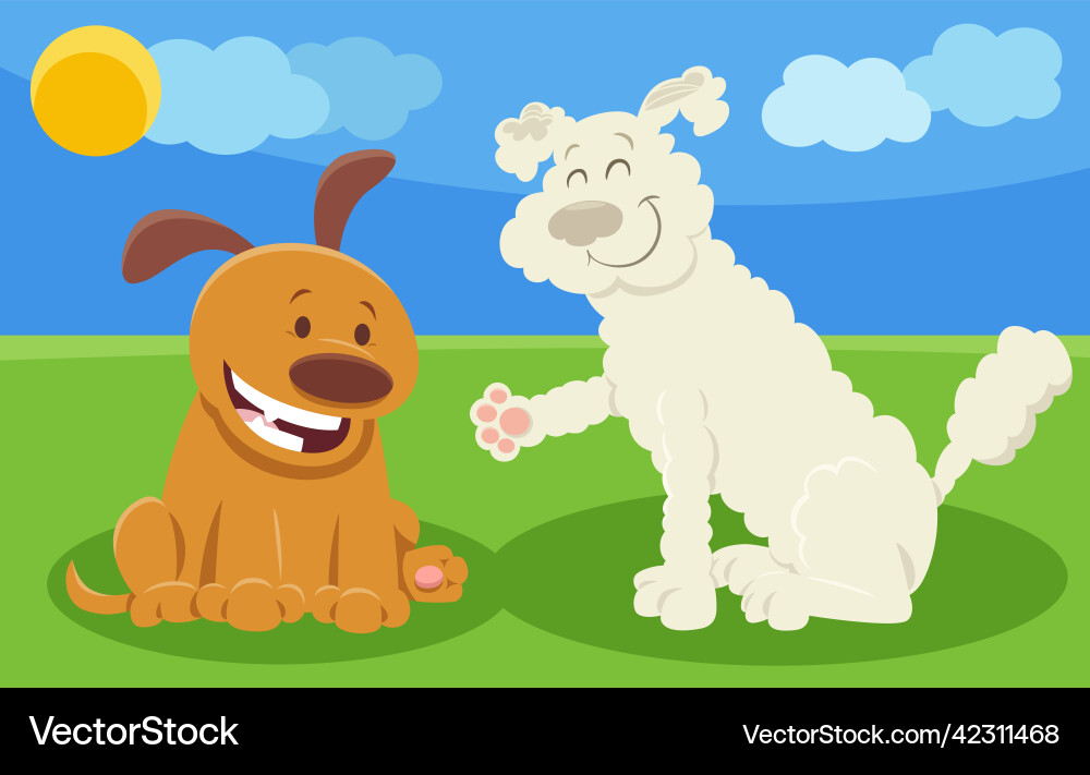 Two cartoon dogs comic animal characters Vector Image