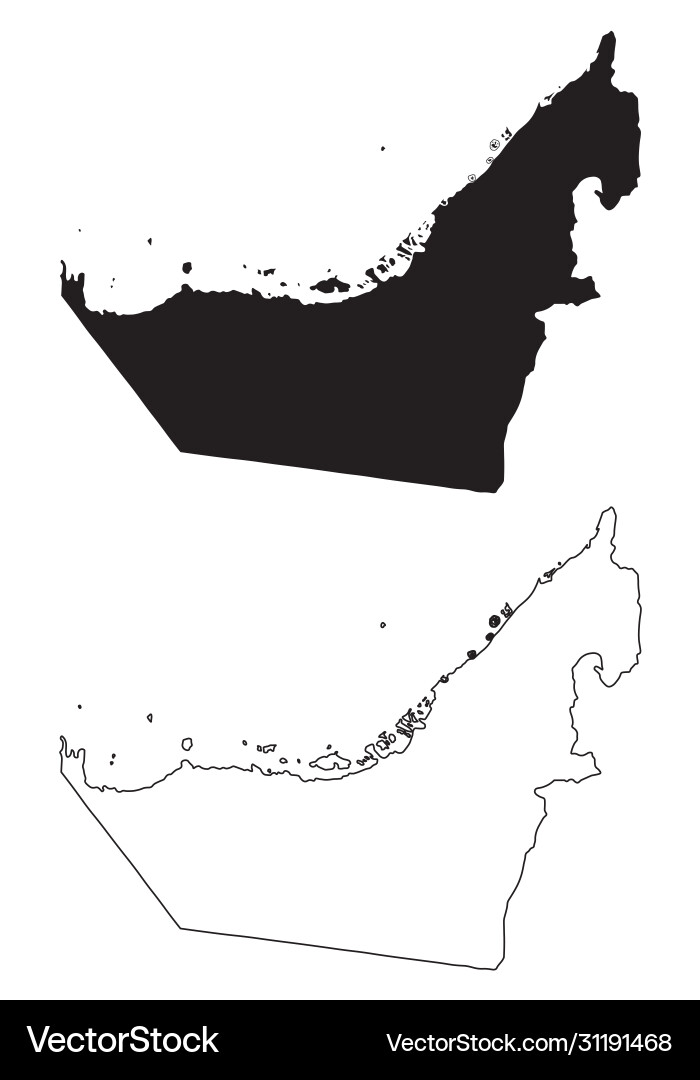 United arab emirates uae country map Royalty Free Vector